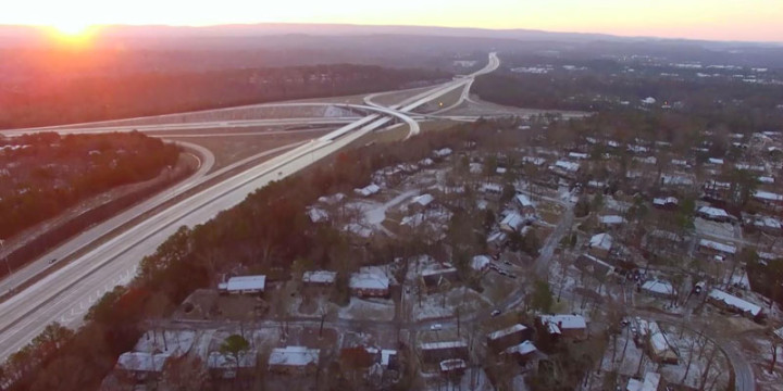 Beautiful drone footage shows snow-covered Alabama at dawn ...