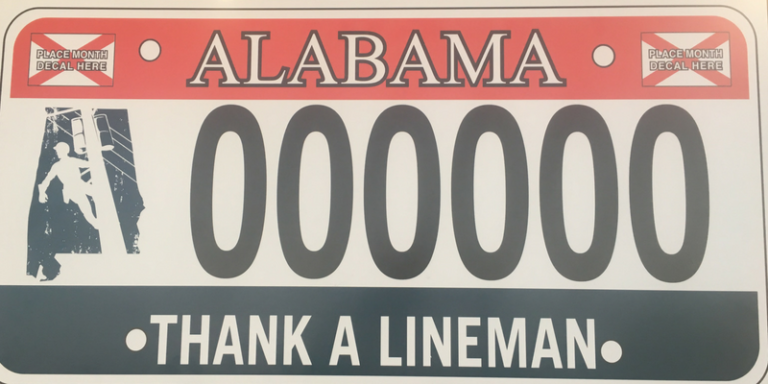 Specialty car tag unveiled for Alabama during Lineman Appreciation Day ...