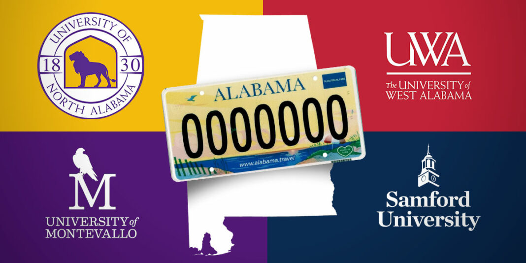 Redesigned car tags slated for four universities - Yellowhammer News