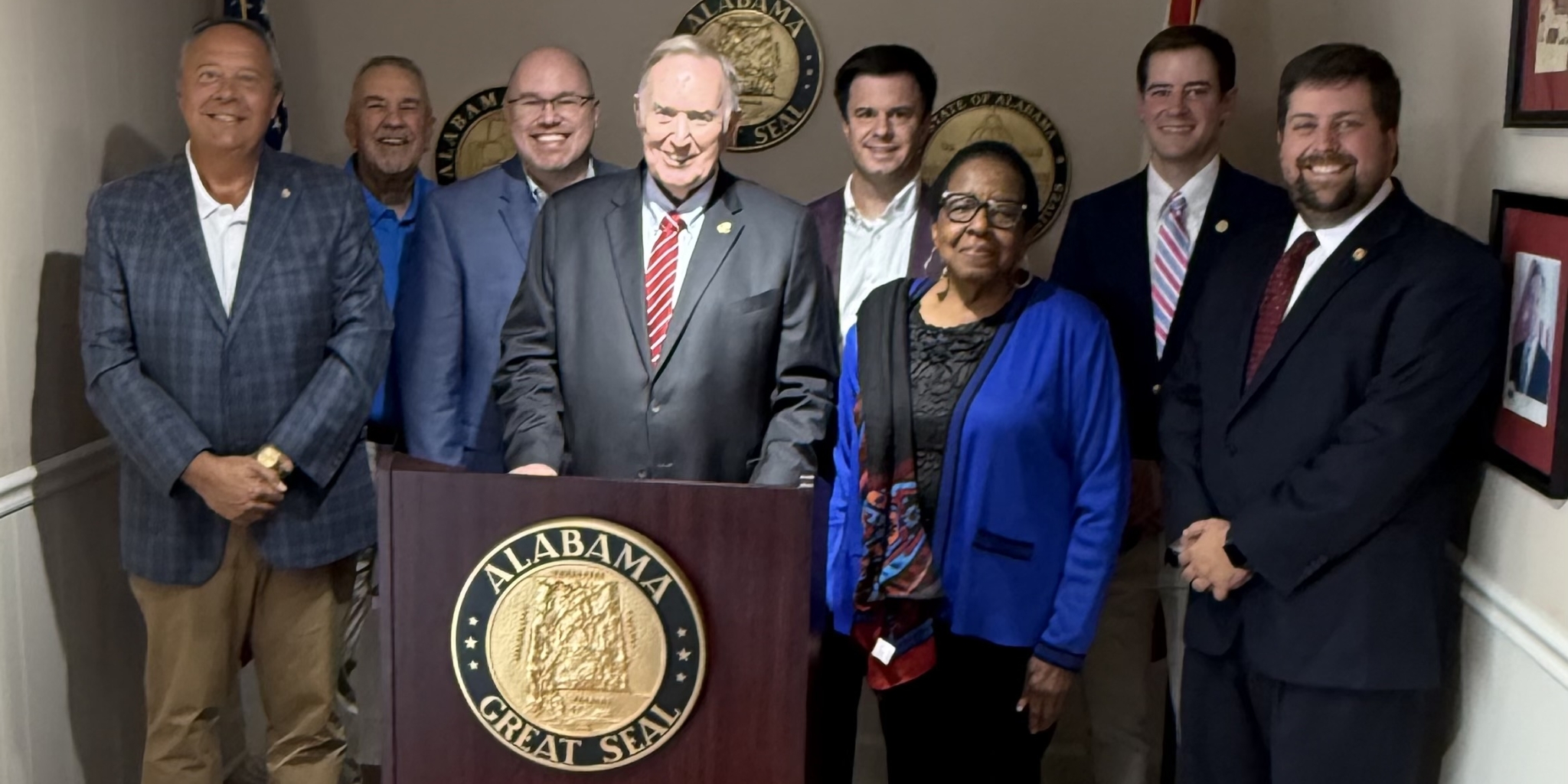 Alongside colleagues and friends, State Sen. Tom Butler announces ...